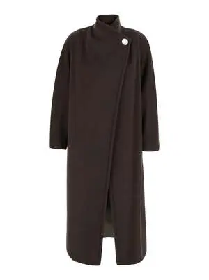RAME Tech Fabric Shirt-collar Blazer Jacket With Long Sleeves And Button Front - Brown