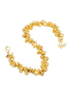 Federica Tosi Lace Mini Stone Necklace With Elegant Gold-tone Metal Claw Clasp - Metallic