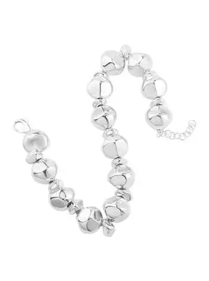 Federica Tosi Lace Mix Stone Necklace With Silver Details - Metallic