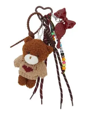 MC2 SAINT BARTH Funny Charm Teddy Bow 18 Keychain In Tech Fabric - Multicolor
