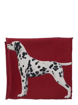 Ralph Lauren Logo Motif Tech Fabric Silk Scarf - Red