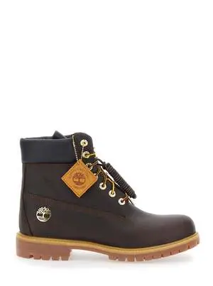 Timberland Nubuck Leather Lace-up Round Toe Ankle Boots - Brown