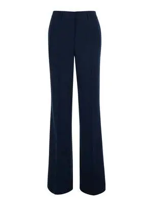 LEPLAIN Straight-leg Trousers With Belt Loops And Straight Hem - Blu
