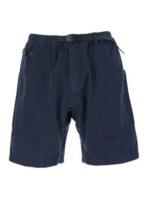 Gramicci Cotton Bermuda Shorts With Elasticated Waist And Integrated Belt - Blu
