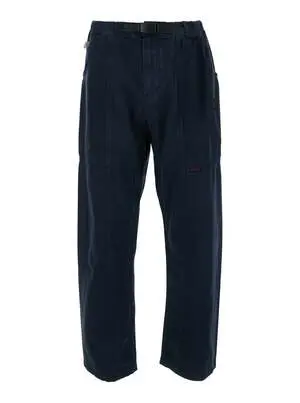 Gramicci Straight-leg Cotton Pants With Elastic Waist And Belt Loops For - Blu