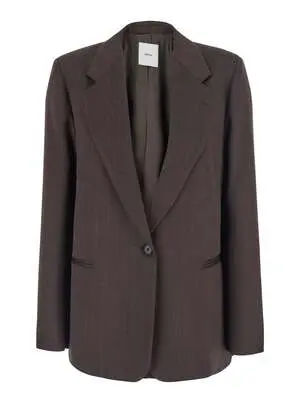 GRIFONI Single-breasted Notched-lapel Blazer Jacket In Wool-blend - Brown