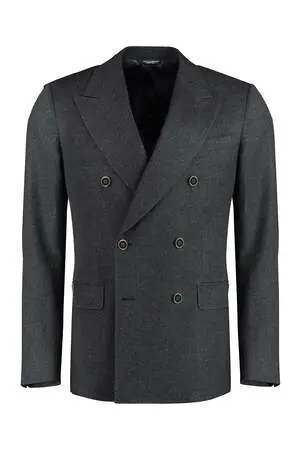 Dolce & Gabbana Double-breasted Wool Blazer With Lapel Collar
