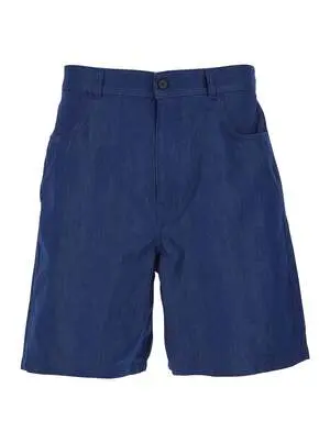 Givenchy Logo Print Bermuda Shorts In Cotton-blend - Blu