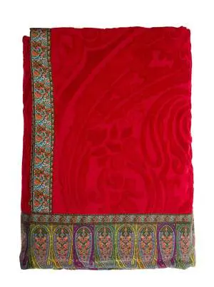 Etro Rectangular Beach Towel With Contrasting Border, 150x180 Cm - Red