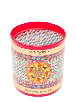 DOLCE & GABBANA CASA Cart Print Scented Candle In Wild Jasmine, 380 G - Multicolor
