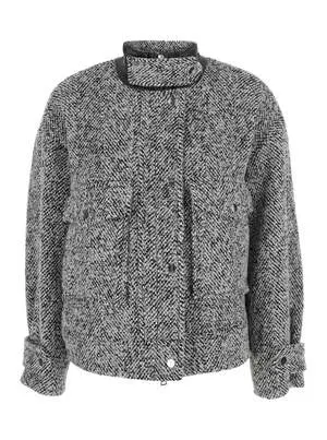 MERCI Tech Fabric High-collar Zip Front Jacket For - Blu