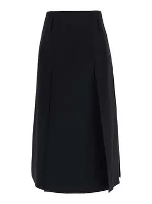 LEPLAIN Tech Fabric Skirt With Insert Design, Hidden Closure & Pockets - Black