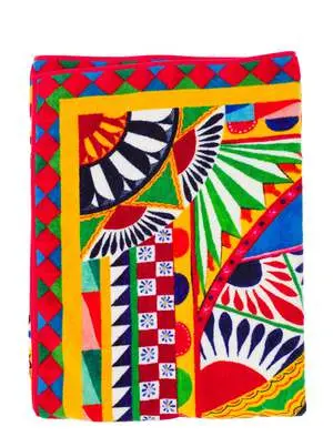 DOLCE & GABBANA CASA Dolce & Gabbana Casa Sicilian Cart Print Cotton Shower Towel 100 X 150 Cm Multicolor