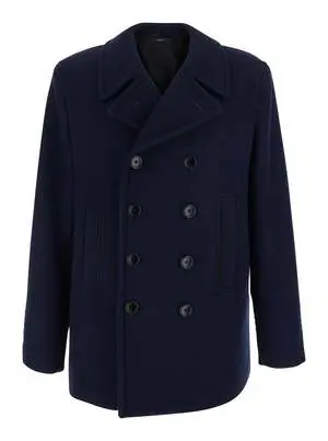 TOM FORD Double-breasted Wool Jacket With Notched Revers - Blu