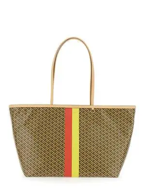 Tory Burch 35 X 30 X 10 Cm The Racer All-over Print Striped Tote Handbag With Two Top Handles - Multicolor