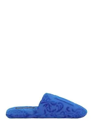DOLCE & GABBANA CASA Blue Jacquard Tech Fabric Slippers - Blu
