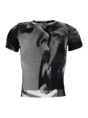 JEAN PAUL GAULTIER Graphic T-shirt With "smoking Women" Print - Black