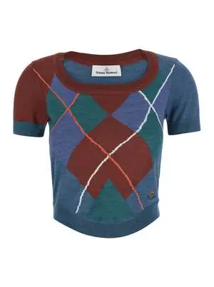 VIVIENNE WESTWOOD Argyle Body Tee - Blu