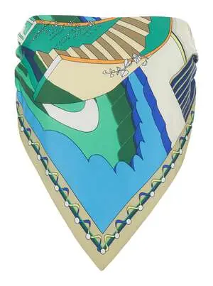 Tory Burch Silk All-over Print Sleeveless Top With Square Neckline - Multicolor