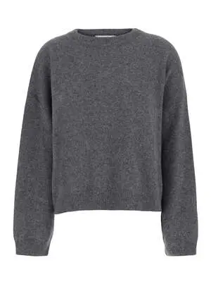 Loulou De Saison Lds Tristan Crewneck Sweater In Wool, Yak & Polyamide - Grey
