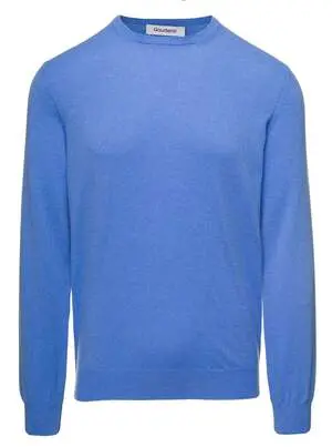 GAUDENZI Cashmere Crew Neck Sweater With Long Sleeves - Light Blue