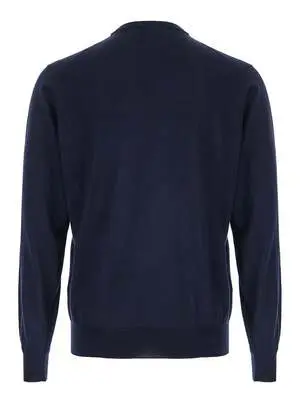 LEPLAIN Wool & Cashmere Crewneck Sweater For With Relaxed Fit - Blu