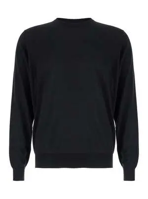 LEPLAIN Crewneck Sweater In Wool And Cashmere With Long Sleeves - Black