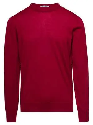 GAUDENZI Crew Neck Cashmere Sweater With Long Sleeves And Ribbed Trim - Red