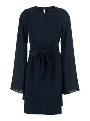 LEPLAIN Cady Mini Dress With Front Bow And Back Keyhole Closure - Blu
