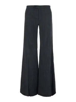 MERCI High-waist Gray Pants With Side Pockets - Grey