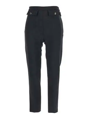 Elisabetta Franchi Regular-fit Trousers With Flap Pockets And Side Zip - Black