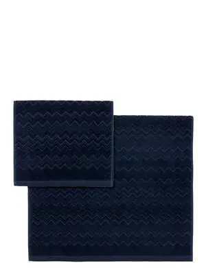 Missoni Zigzag Motif Cotton Towel Set, Home - Blu