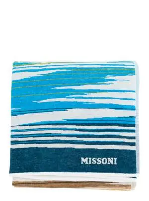 Missoni Beach Towel Fiammetta Logo Lettering 100x180 Cm In Cotton - Multicolor