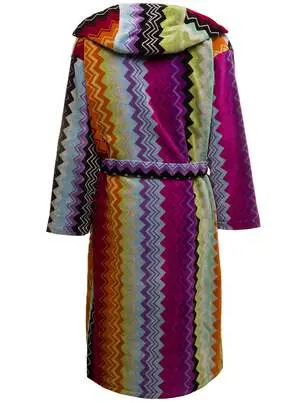 Missoni Giacomo Cotton Bathrobe With Hood And Pockets - Multicolor