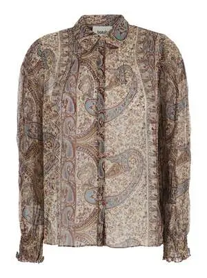 BA&SH Ba & Sh Women's Collared Button-Front Long-Sleeve Shirt With Chest Pocket