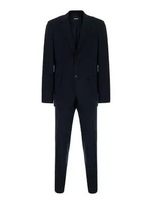 Hugo Boss Houston Notched Revers Stretch Wool Suit For - Blu