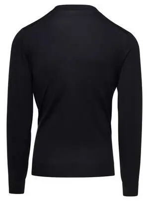 GAUDENZI V-neck Wool Cardigan With Button Front And Long Sleeves - Black