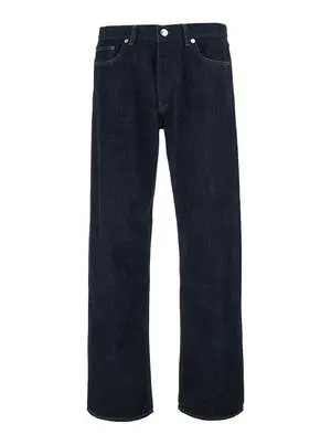 SUNFLOWER Logo Patch Five-pocket Cotton Jeans For - Blu