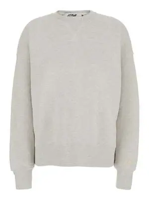 GOLDEN GOOSE Oversized Crewneck Sweatshirt With Star Embroidery - Grey