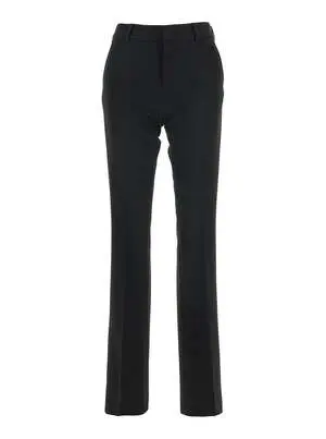 PT TORINO High-waisted Straight-leg Pants With Welt Pockets - Black