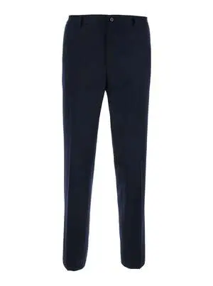 DOLCE E GABBANA Regular-fit Wool Flannel Five-pocket Pants With Belt Loops - Blu