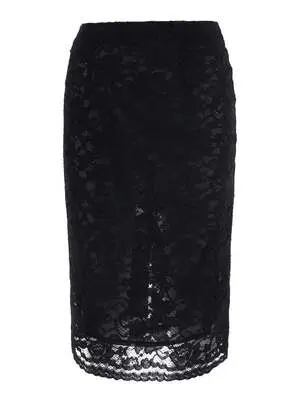 LEPLAIN Pencil Skirt With All-over Lace Embroidery - Black