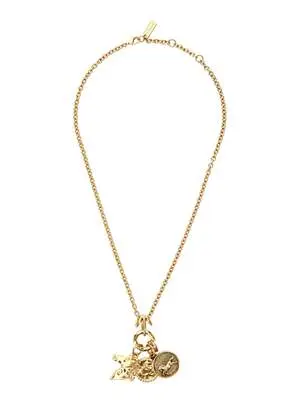 Chloé Three-charm Brass Necklace With Hook Closure - Metallic