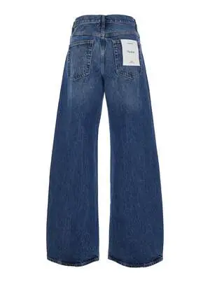 FRAME The Bow' Wide-leg Denim Jeans With Belt Loops For - Blu