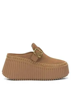 Chloé Mini Platform Sabot Sandals - Brown