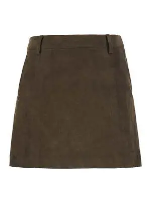 DUNST Alter-suede Mini Skirt With Back Closure - Brown