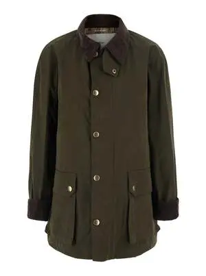 DUNST Dunst Women's Waxed Cotton Hunting Jacket With High Collar And Zip Front Pockets