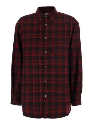 DUNST Checkered Flannel Button-down Shirt - Red