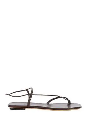 Soeur Leather Sandals With Logo-inlaid Insole And Adjustable Ankle Strap - Brown