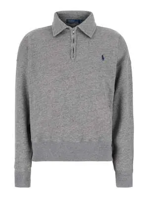Polo Ralph Lauren Polo-style Half-zip Sweatshirt With Embroidered Pony - Grey